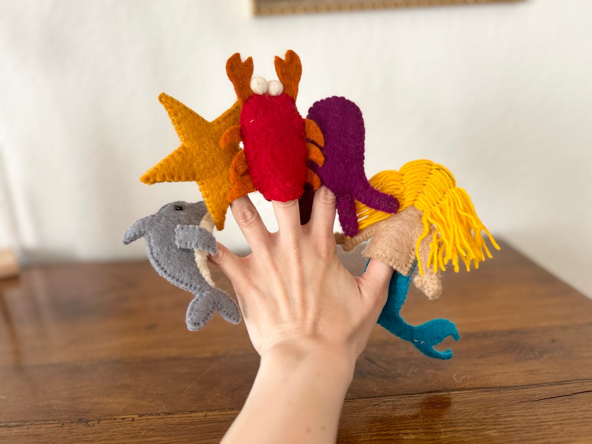 Finger Puppet Set Sea Creatures I Finger Puppets Made of Felt I Mermaid ...