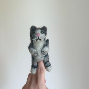Cute Finger Puppet Cat Grey Made of Felt I Finger Game I Farm Animal I ...