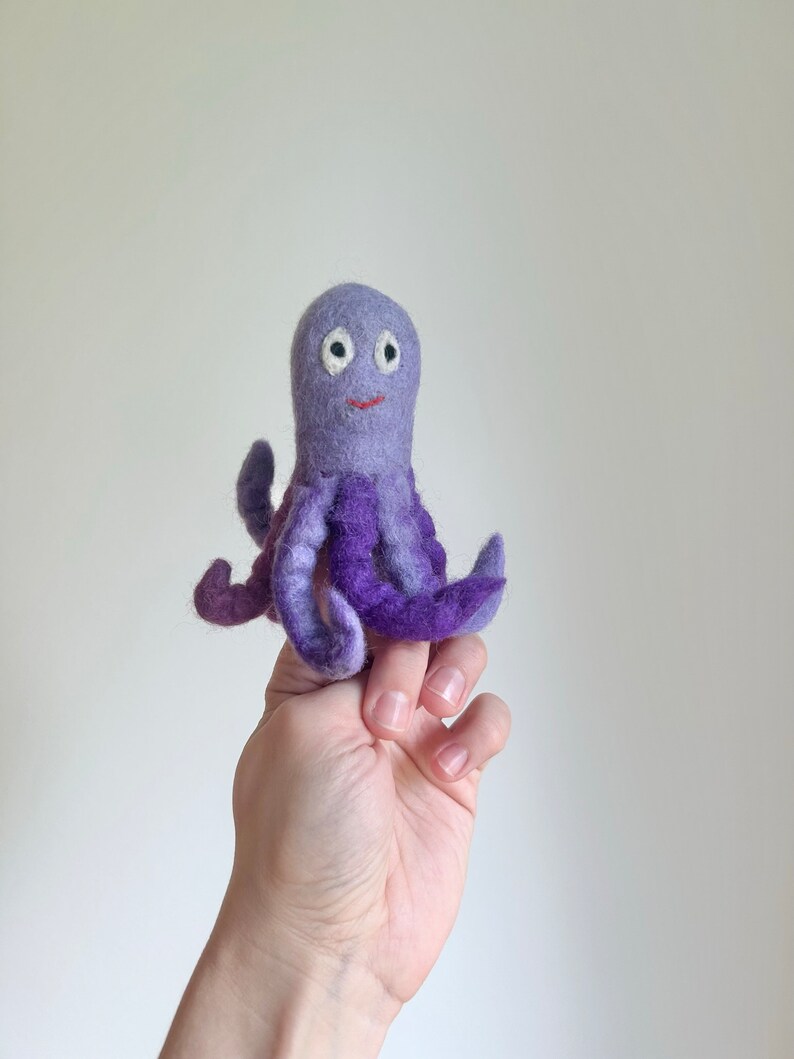 Cute Felt Finger Puppet Octopus I Finger Game Octopus I Montessori Toy ...