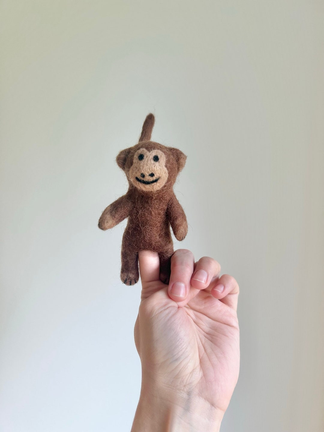 Cute Finger Puppet Monkey Made of Felt I Finger Game I Wild Animals I ...