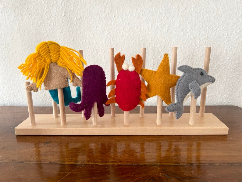 Finger Puppet Set Sea Animals | Felt Finger Puppets | Mermaid ...