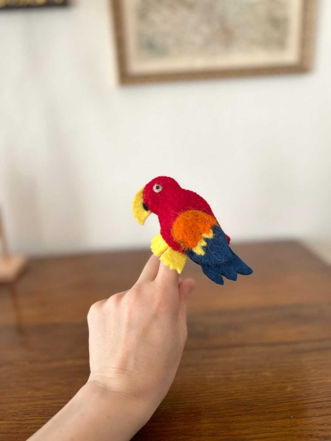 Cute Finger Puppet Parrot Made of Felt I Toy Montessori I Telling ...