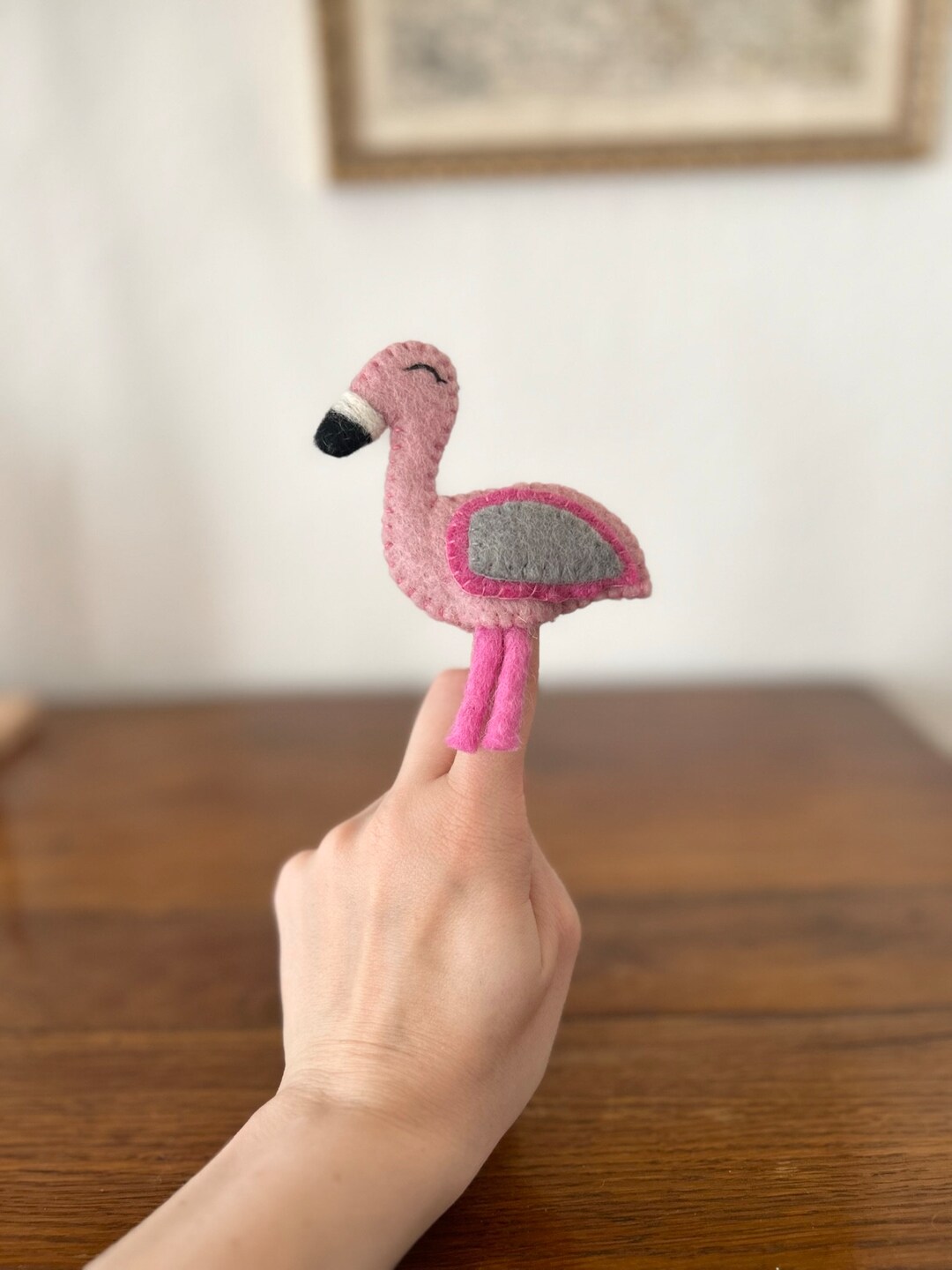 Cute Finger Puppet Flamingo Made of Felt I Montessori Toy I ...