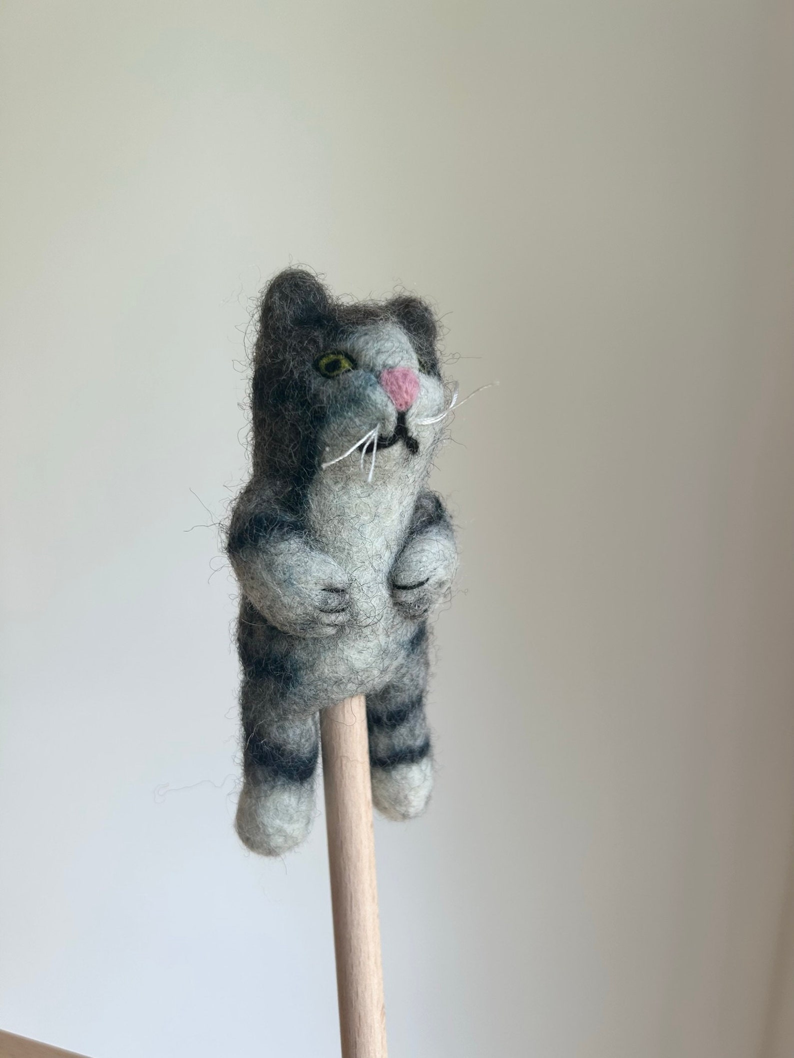 Cute Finger Puppet Cat Grey Made of Felt I Finger Game I Farm Animal I ...