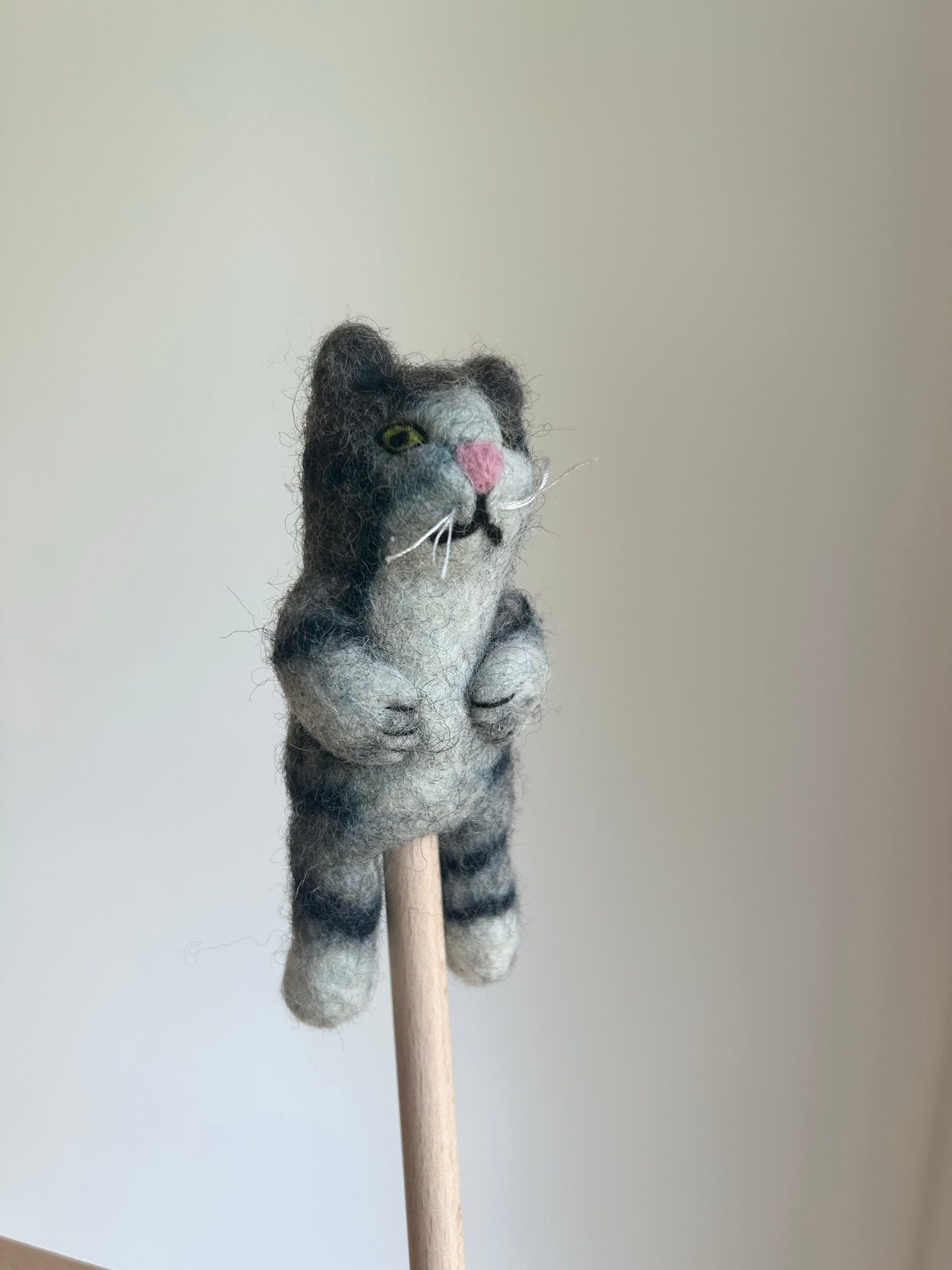 Cute Finger Puppet Cat Grey Made of Felt I Finger Game I Farm Animal I ...