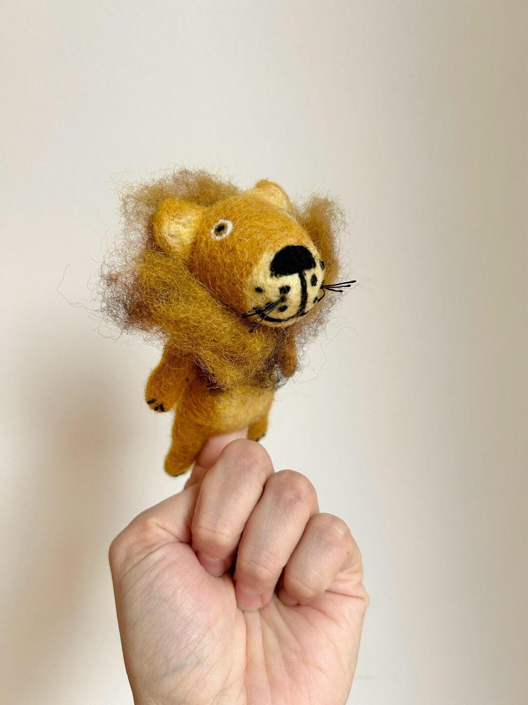 Cute Finger Puppet Lion Made of Felt I Finger Game I Wild Animals I Toy ...