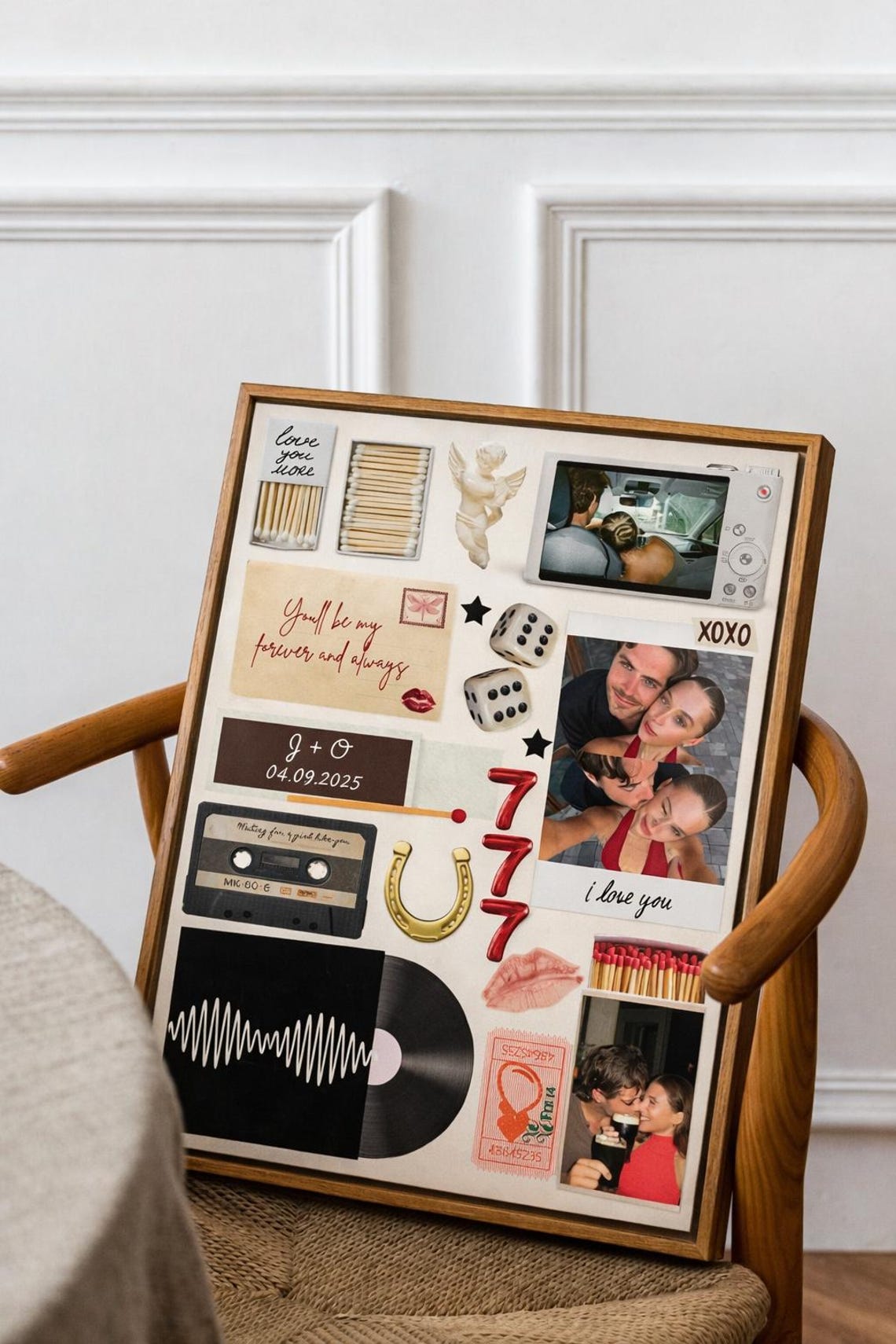 Matchbook Collage Couple Anniversary Print Canva Template DIY Photo ...
