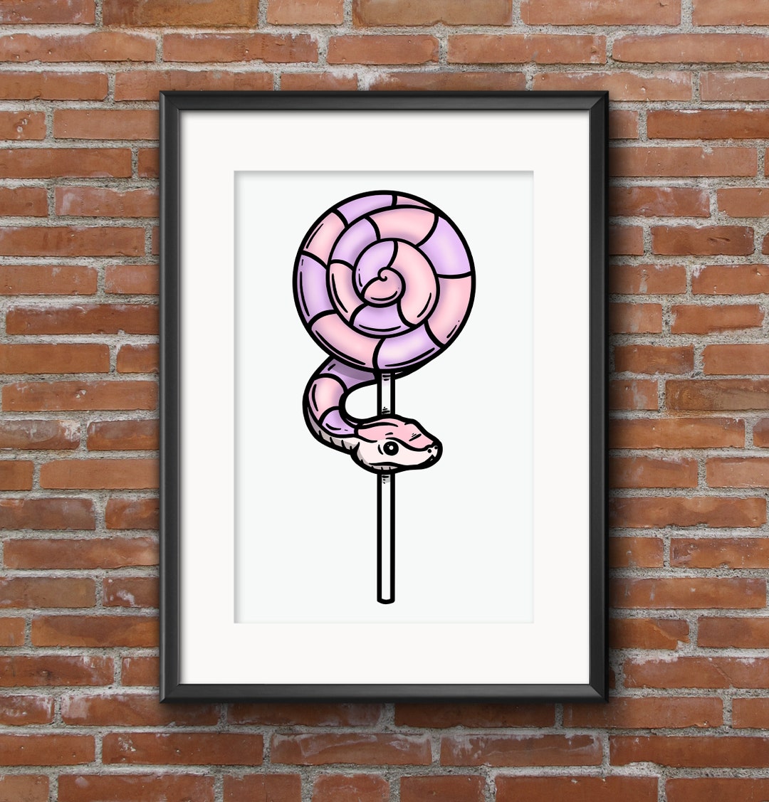 Snake Lollipop Digital Art Download, Print at Home, Tattoo, Retro Goth ...