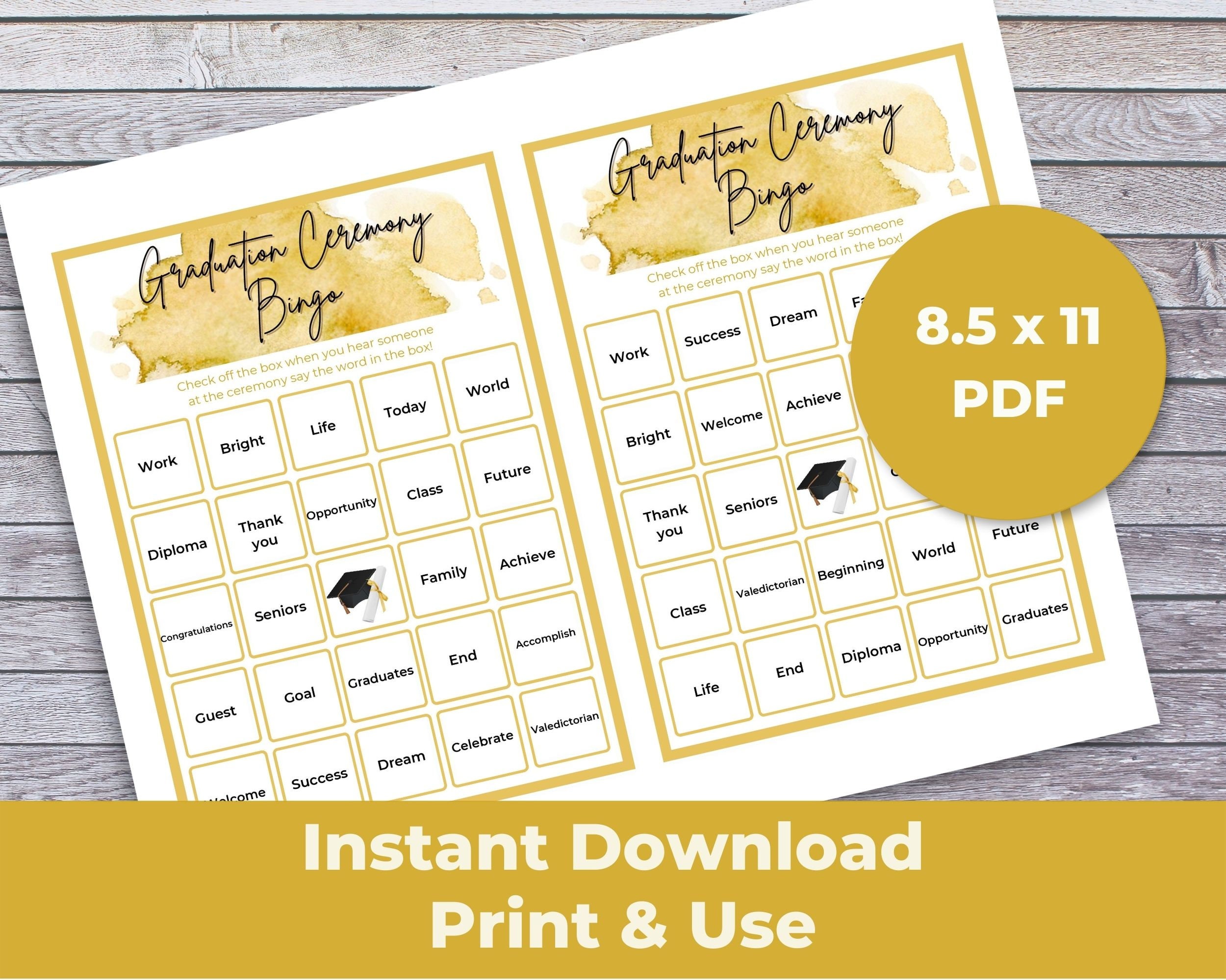 Graduation Ceremony BINGO - Etsy