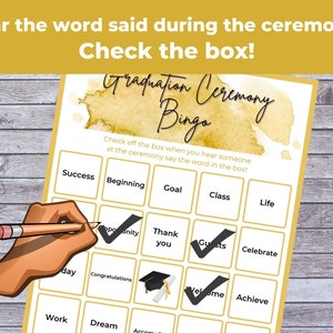 Graduation Ceremony BINGO - Etsy