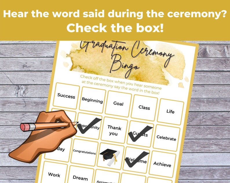 Graduation Ceremony BINGO - Etsy