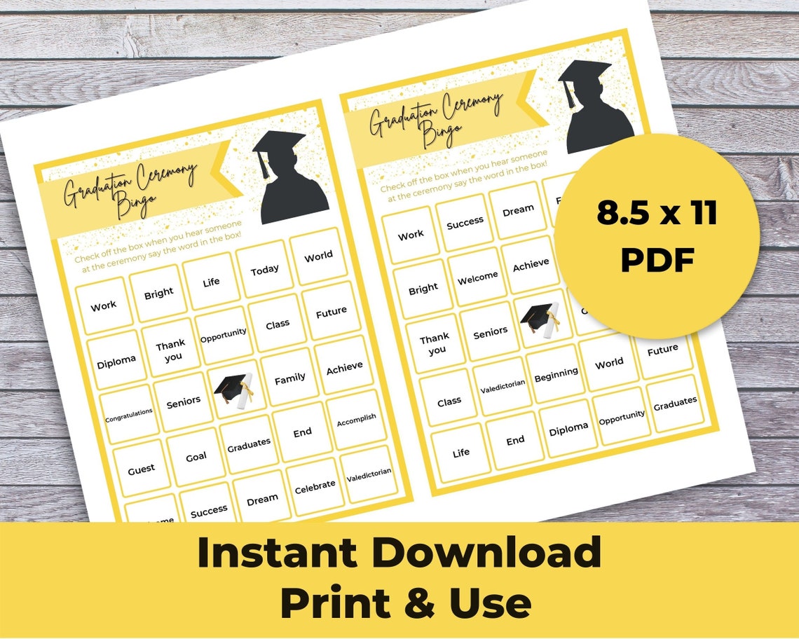 Graduation Ceremony Bingo - Etsy