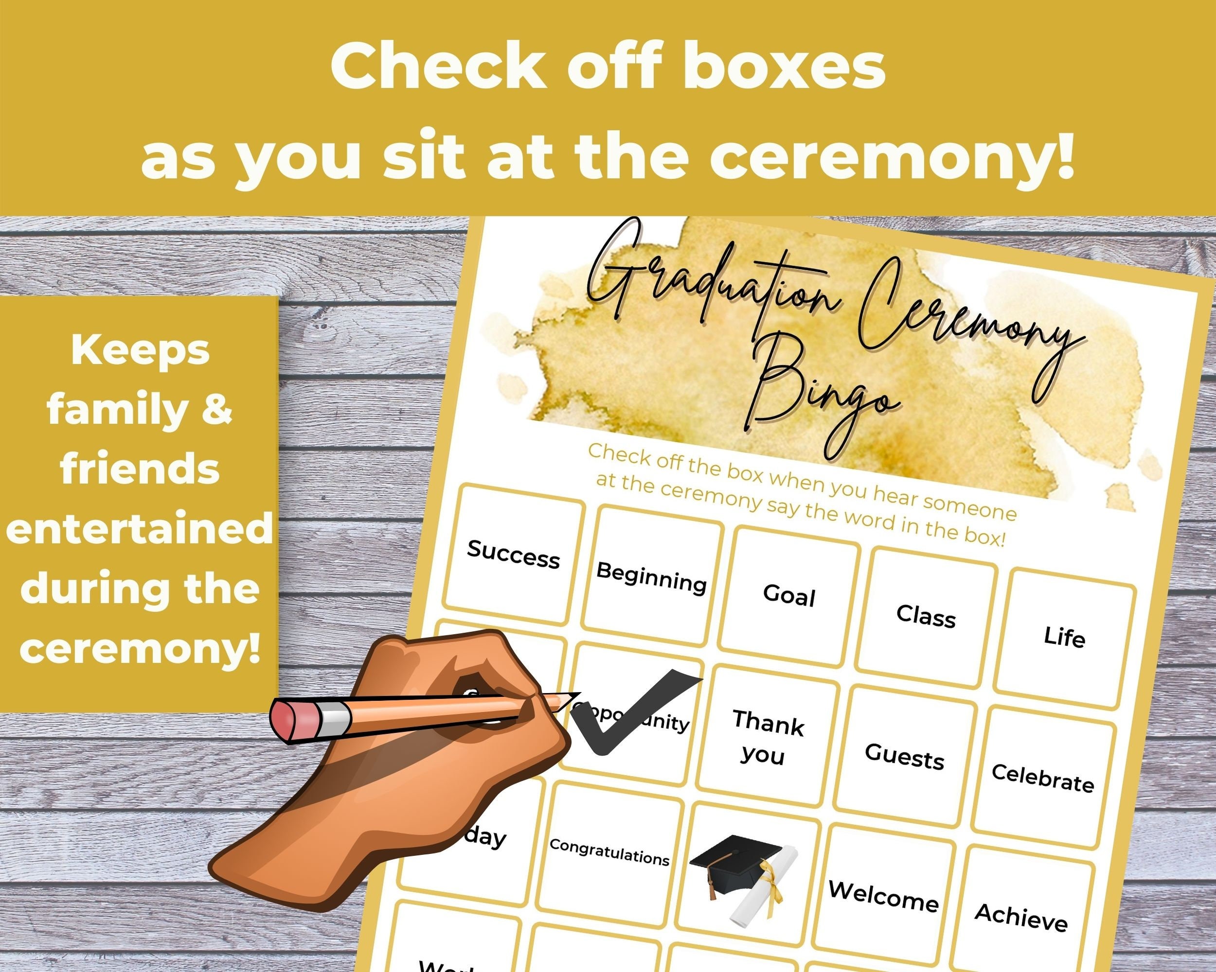 Graduation Ceremony BINGO - Etsy