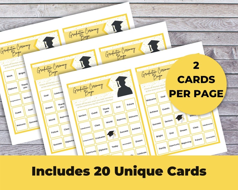 Graduation Ceremony Bingo - Etsy