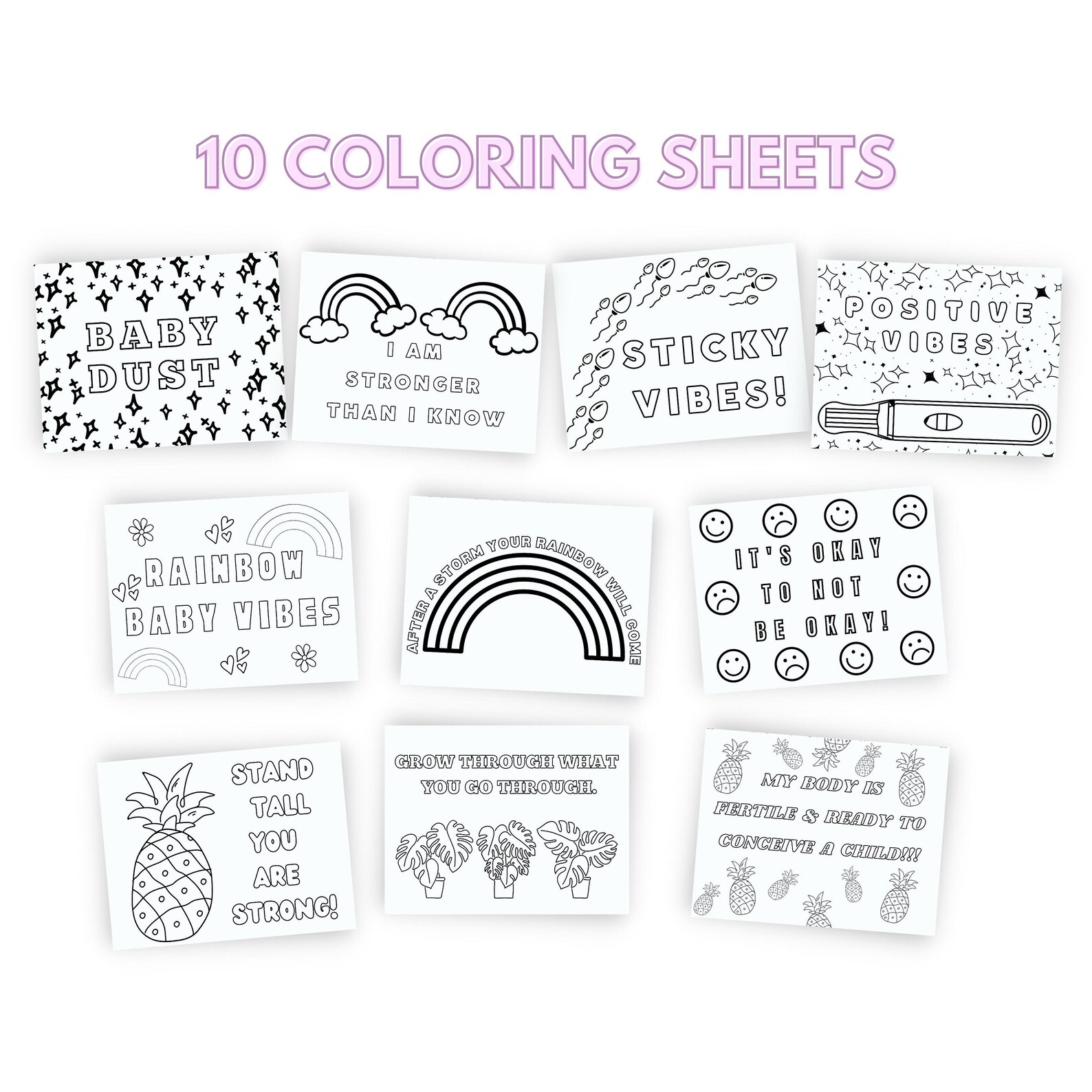 Modern Infertility Coloring Pages | Doodle Adult Coloring Page | IVF ...