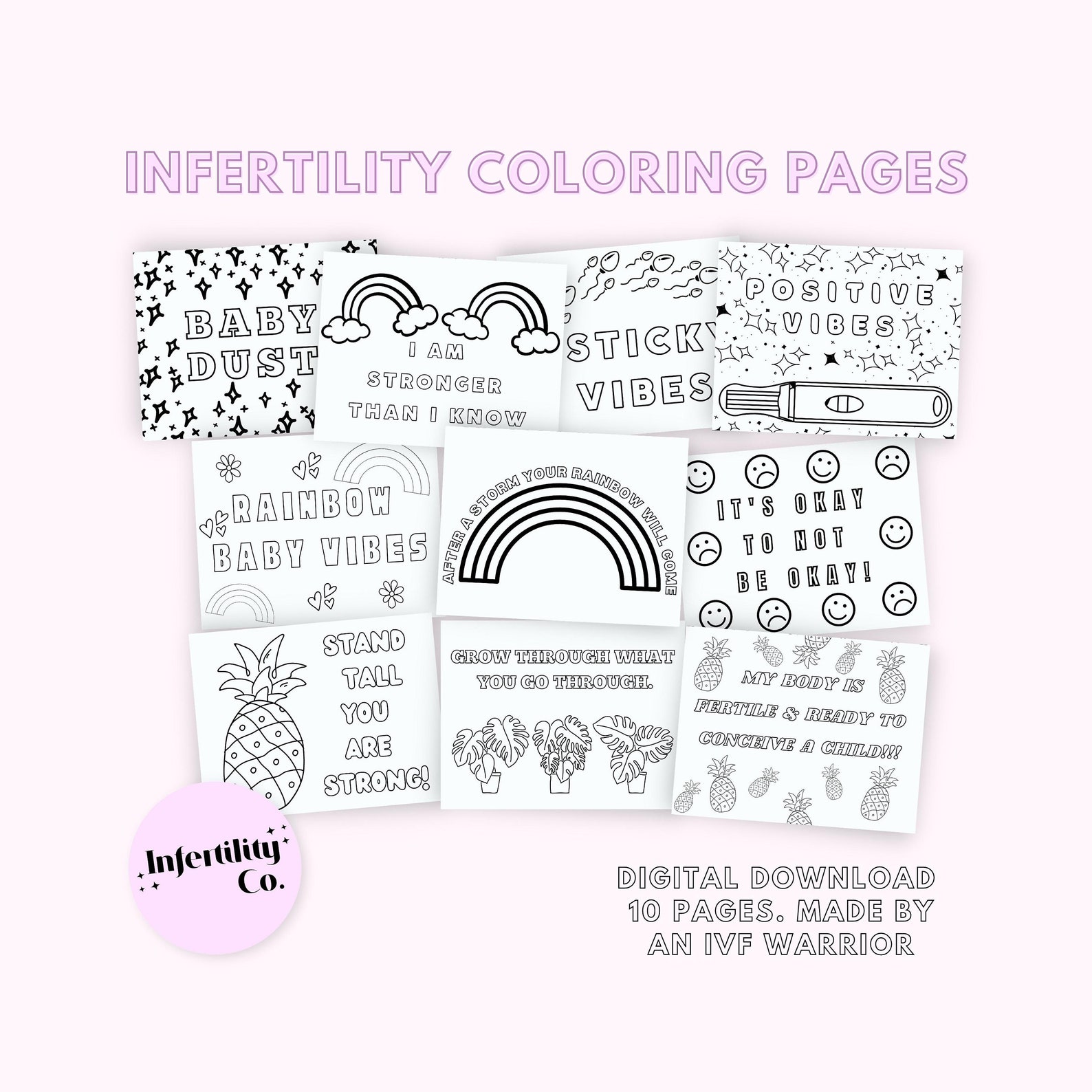 Modern Infertility Coloring Pages | Doodle Adult Coloring Page | IVF ...