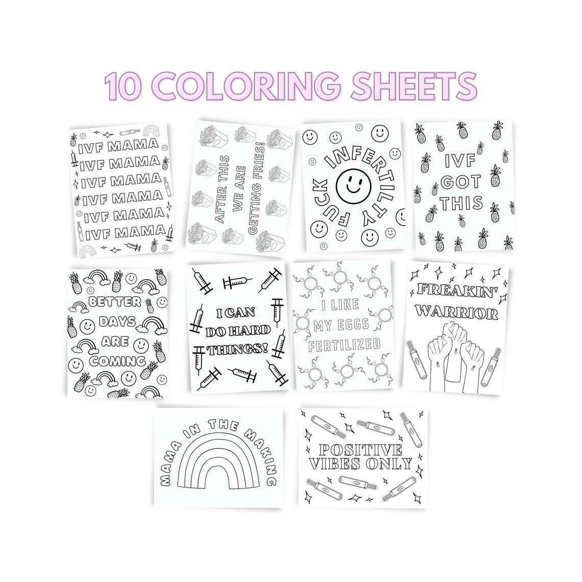 IVF Coloring Page | IVF Gift | Infertility Coloring | Infertility Gift ...