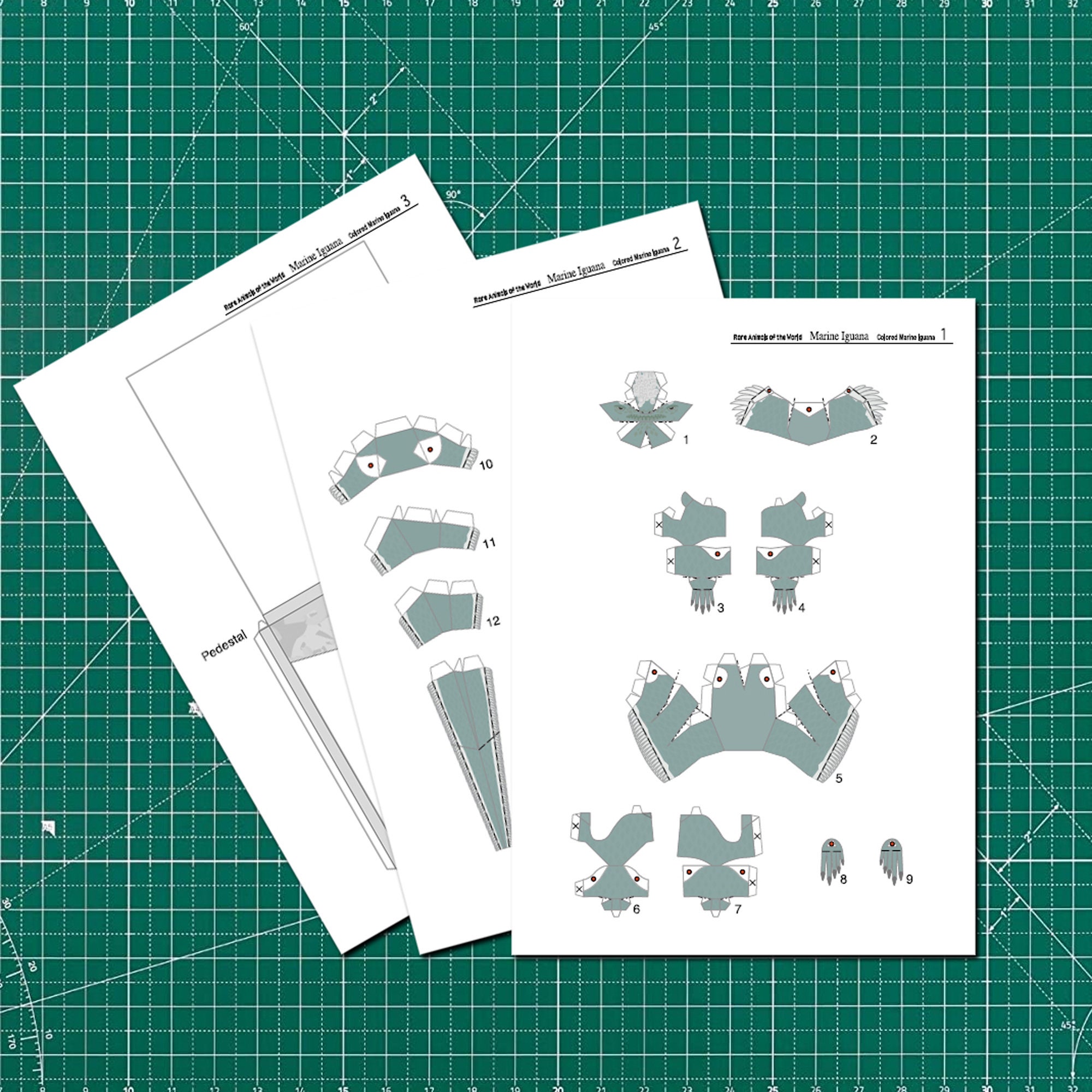 Marine Iguana, Papercraft, 3D Paper Model, Animal, Zoo, Paper Craft ...