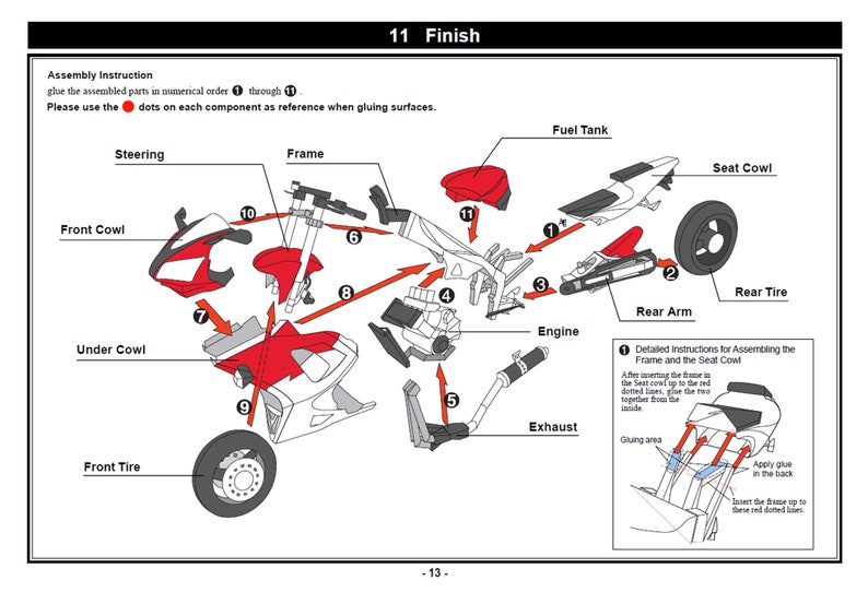 Yamaha YZF-R1 Realistic Papercraft 3D Paper Model, Motorcycle, Paper ...