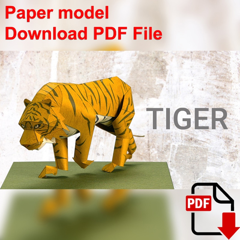 Tiger Papercraft - Etsy