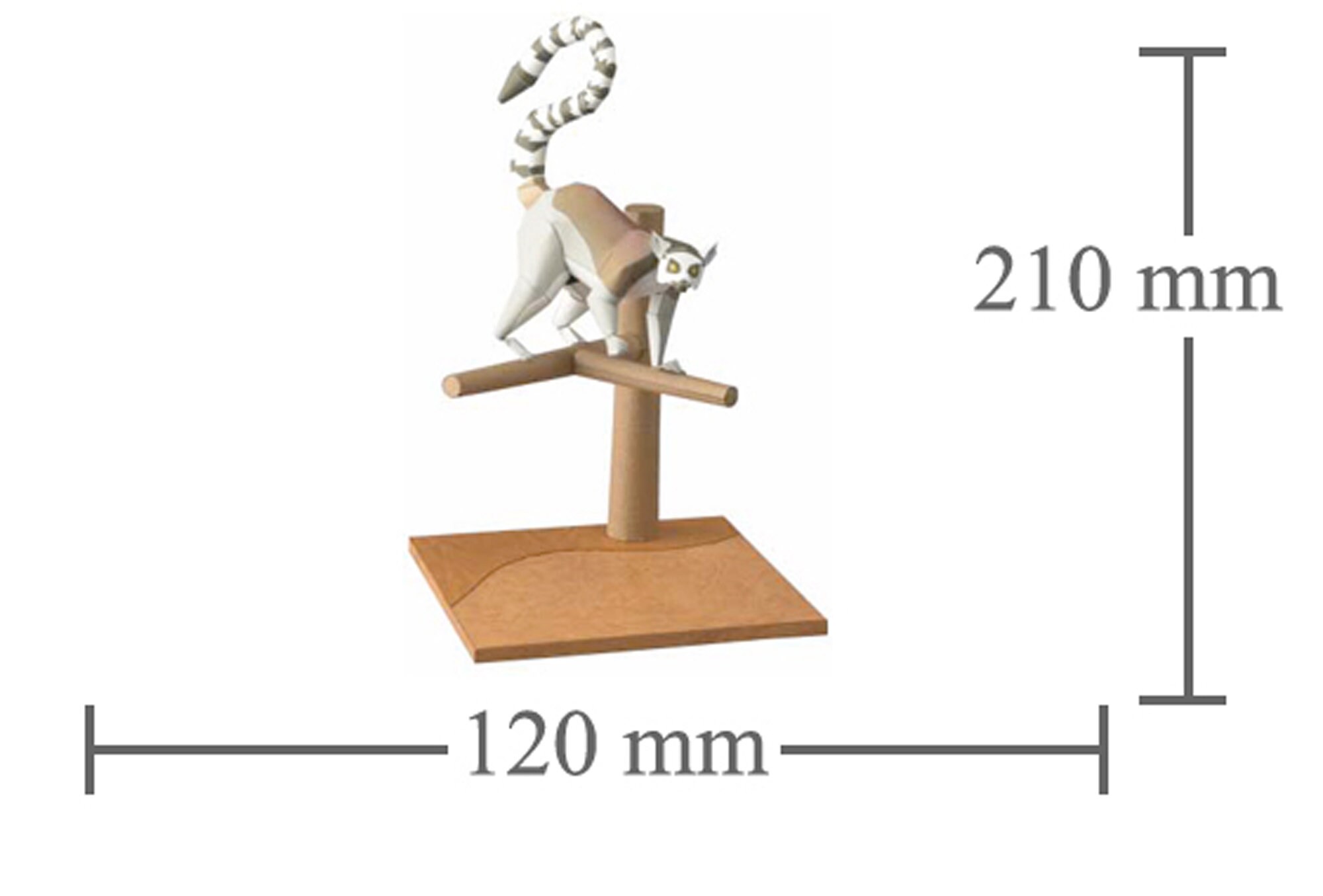 Ring-tailed Lemur, Papercraft, 3D Paper Model, Animal, Zoo, Paper Craft ...