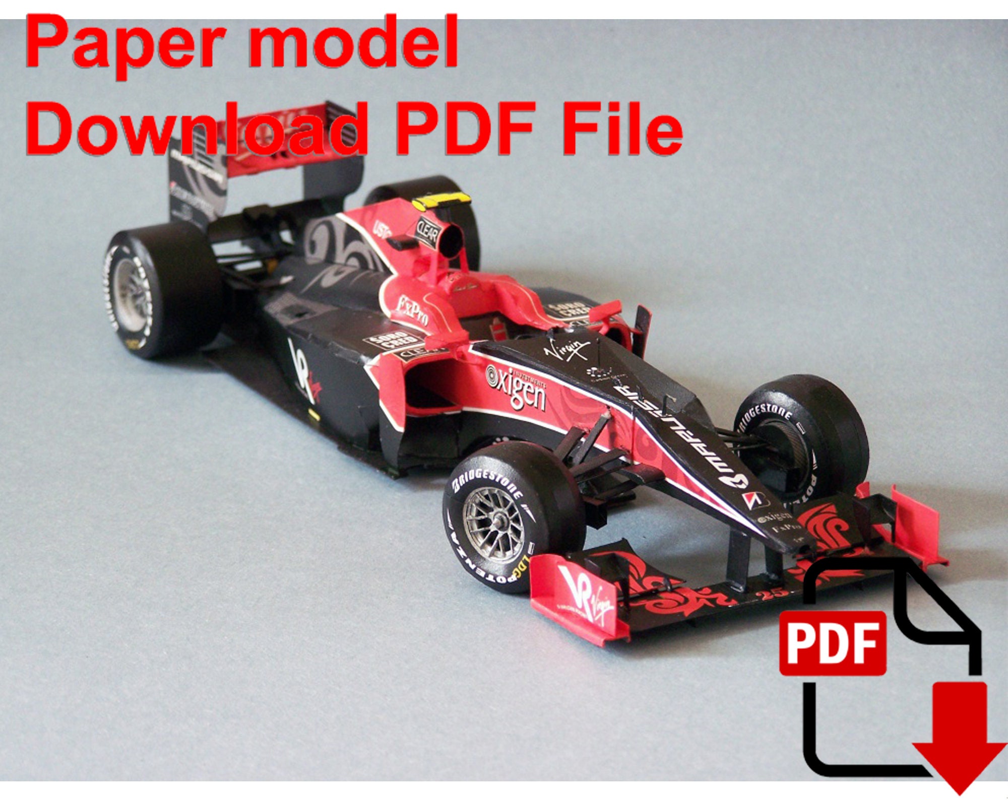 Virgin Marussia VR-01, Papercraft, 3D Paper Model, Animal, Zoo, Paper ...