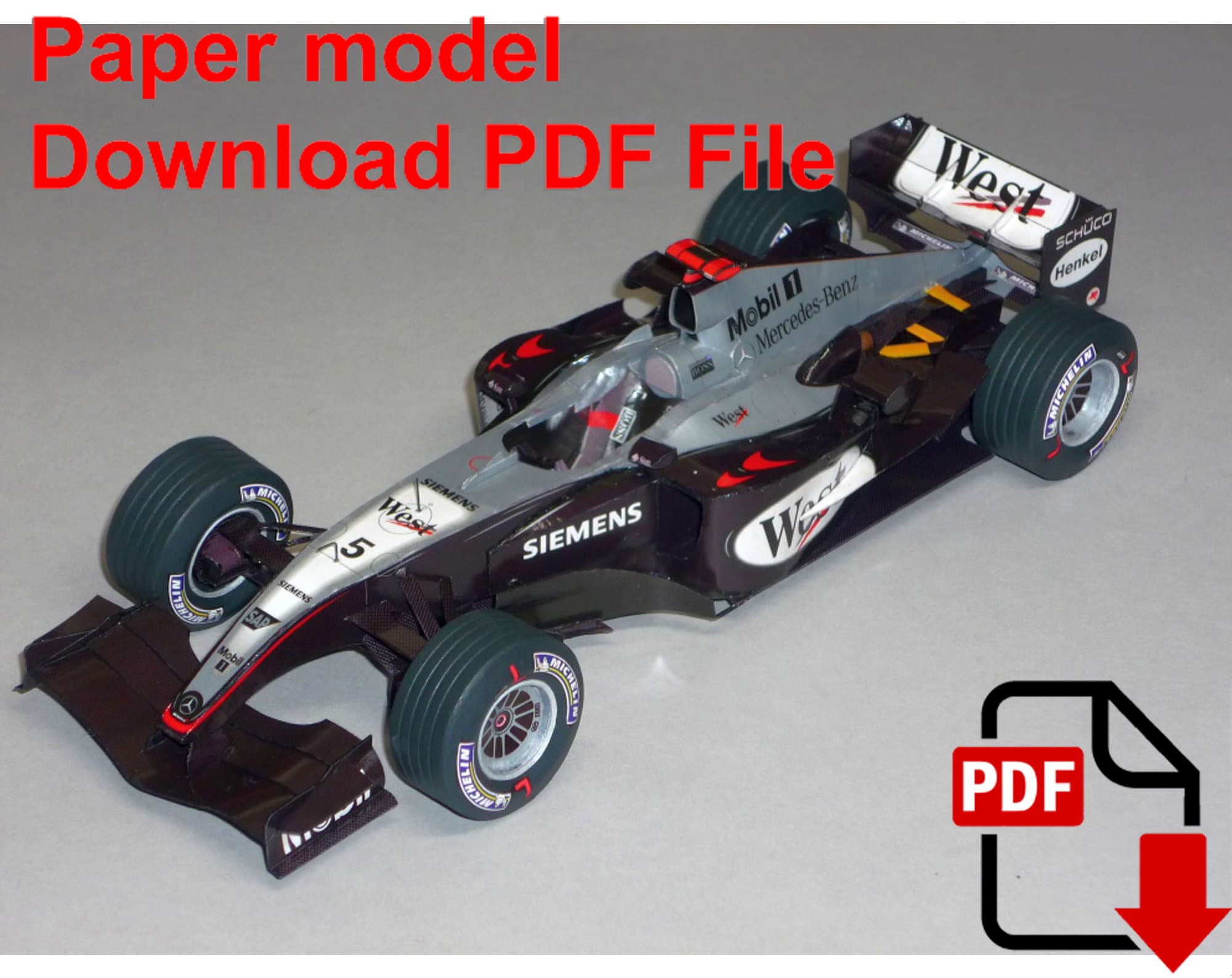 McLaren MP4-19, PaperCraft, modelo de papel 3D, animal, zoológico, paper craft, plantilla PDF ...
