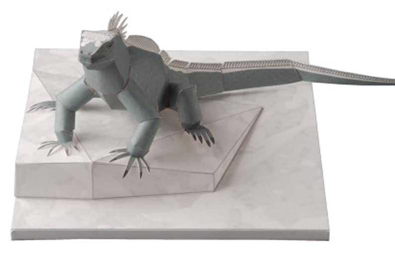 Marine Iguana Papercraft, 3D Paper Model (PDF Template) - Etsy