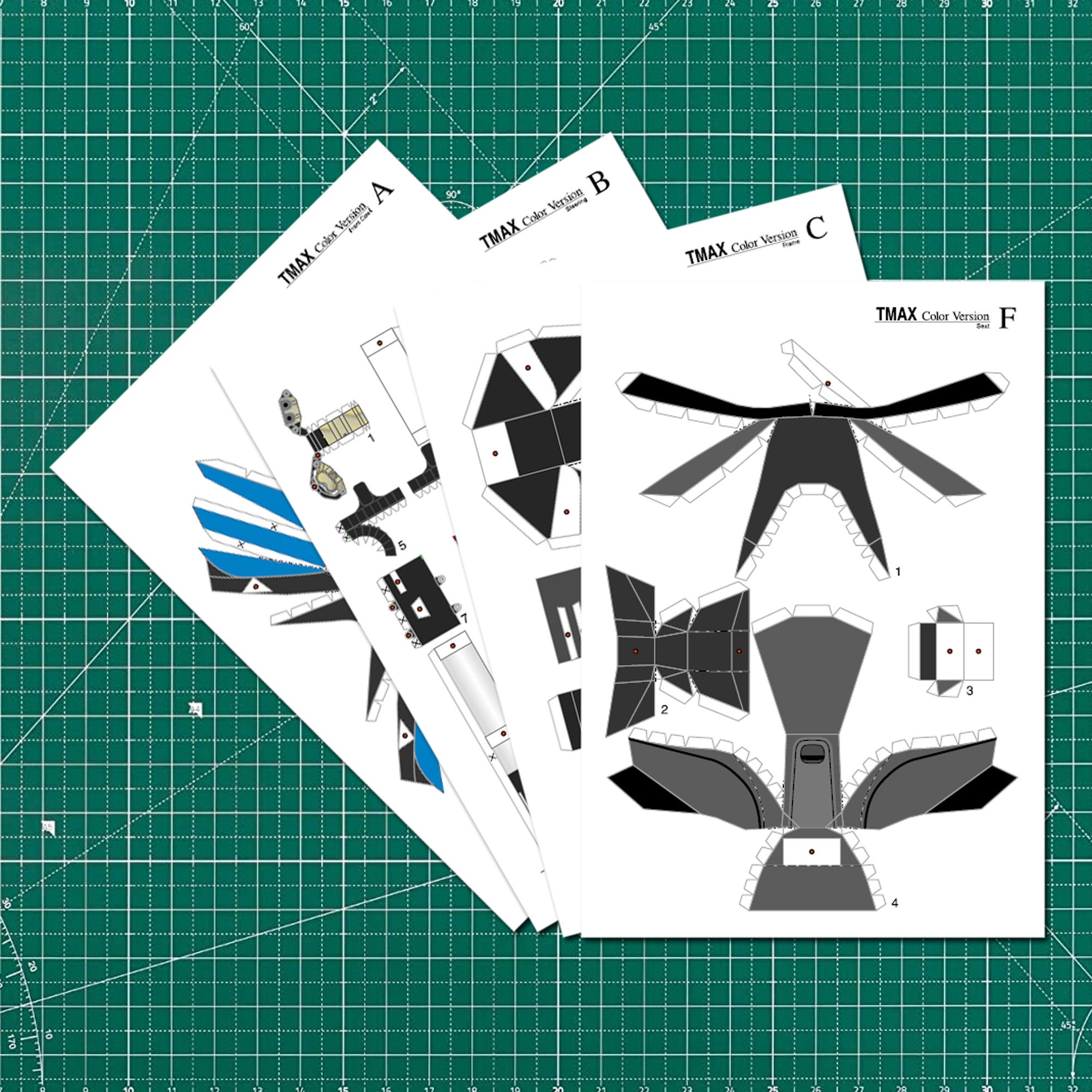 Yamaha Tmax Realistic Papercraft 3D Paper Model, Motorcycle, Paper ...