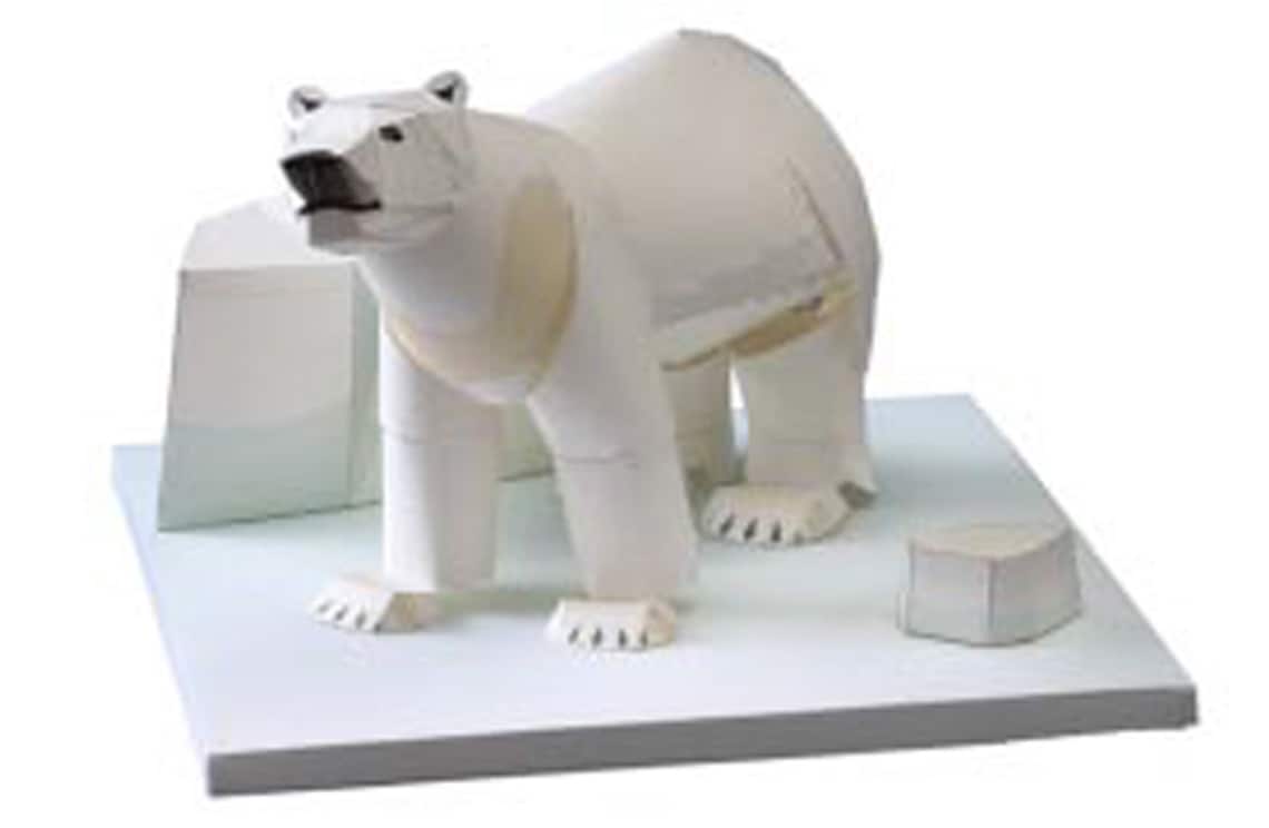 Polar Bear, Papercraft, 3D Paper Model, Animal, Zoo, Paper Craft ...