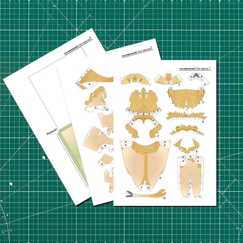 Lion, Papercraft, 3D Paper Model, Animal, Zoo, Paper Craft, Template ...