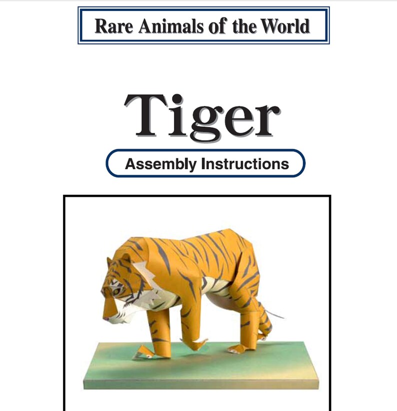 Tiger, Papercraft, 3D Paper Model, Animal, Zoo, Paper Craft, Template ...