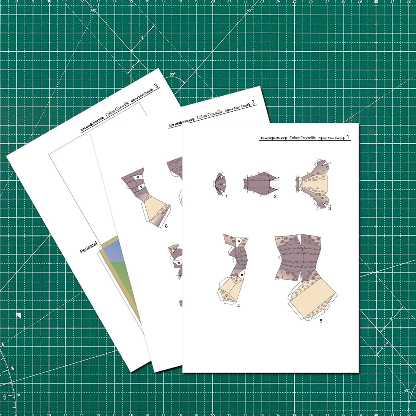 Cuban Crocodile, Papercraft, 3D Paper Model, Animal, Zoo, Paper Craft ...