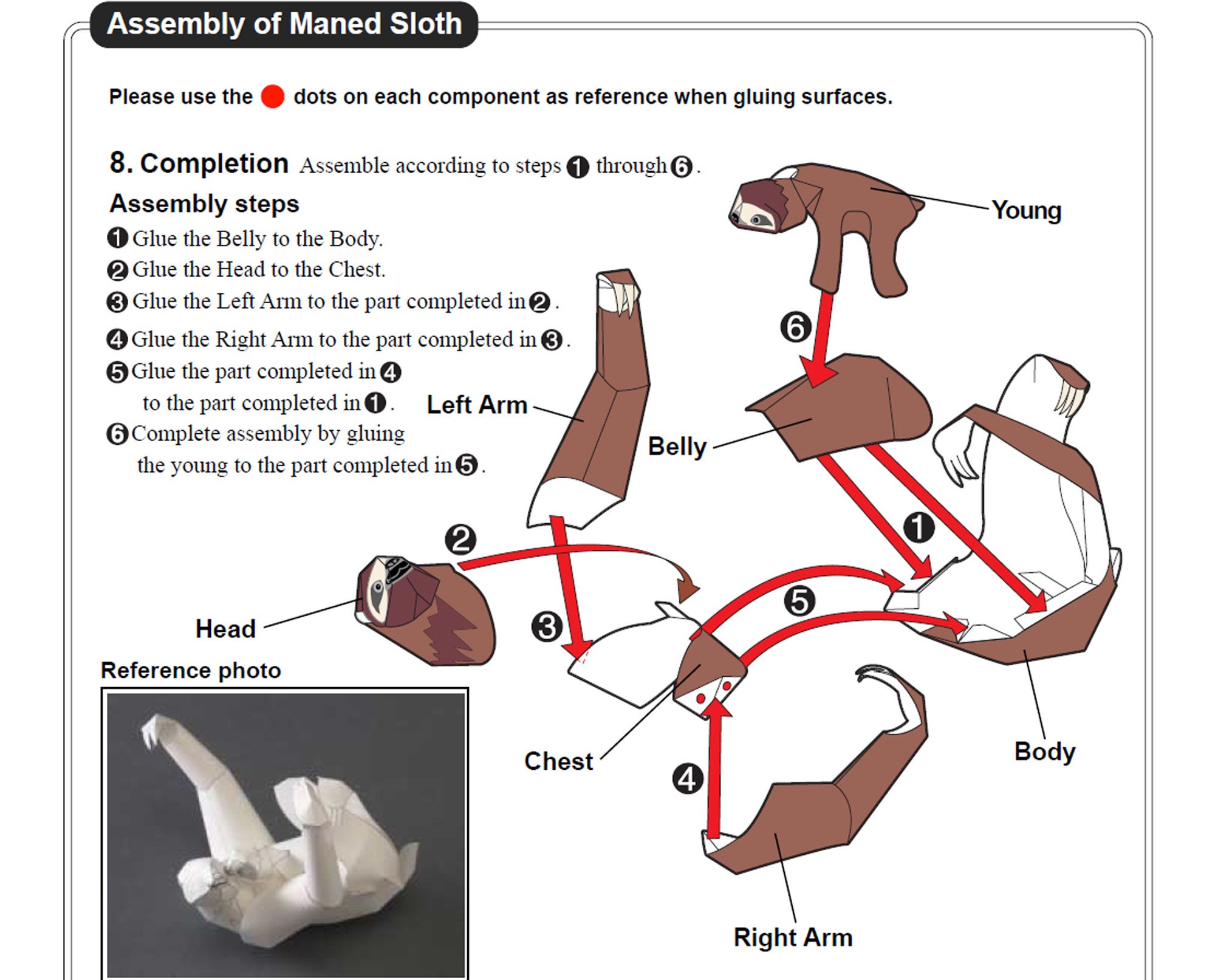 Maned Sloth, Papercraft, 3D Paper Model, Animal, Zoo, Paper Craft ...