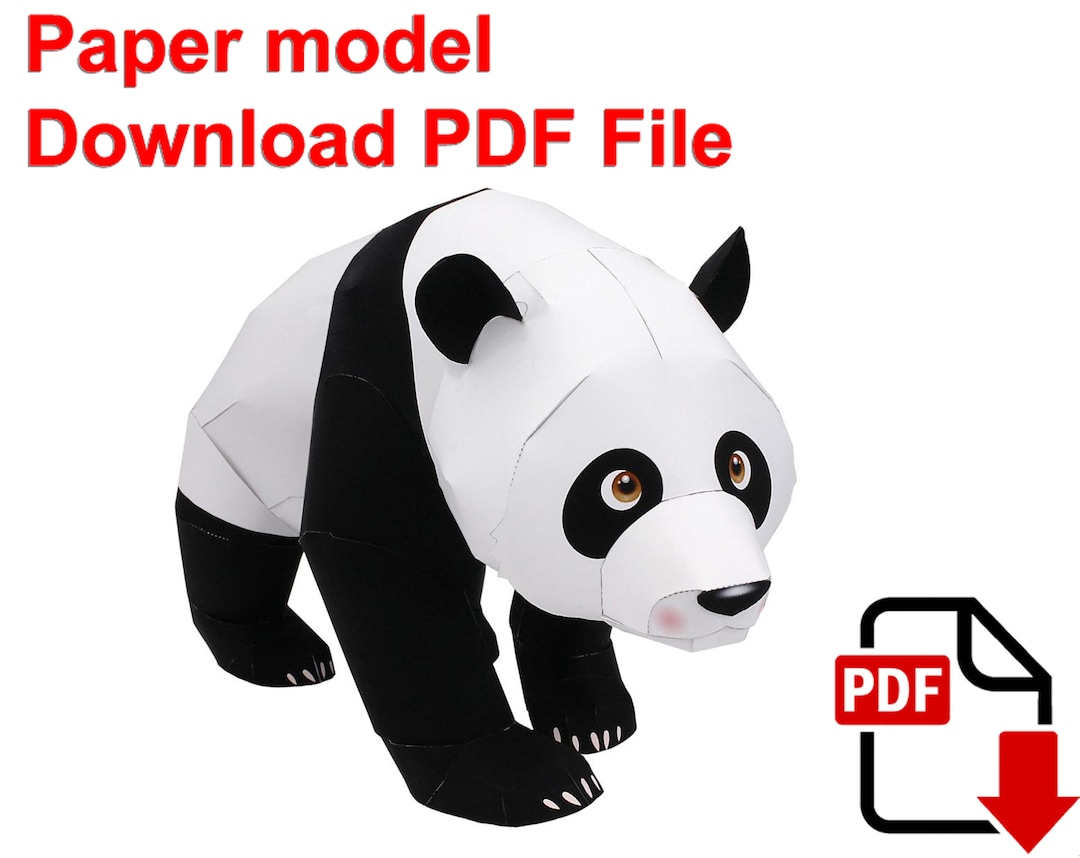 Giant Panda, Papercraft, 3D Paper Model, Animal, Zoo, Paper Craft ...