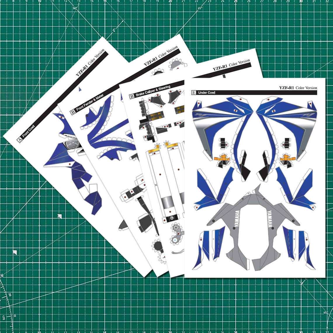 Yamaha YZF-R1-US Realistic Papercraft 3D Paper Model, Motorcycle, Paper ...