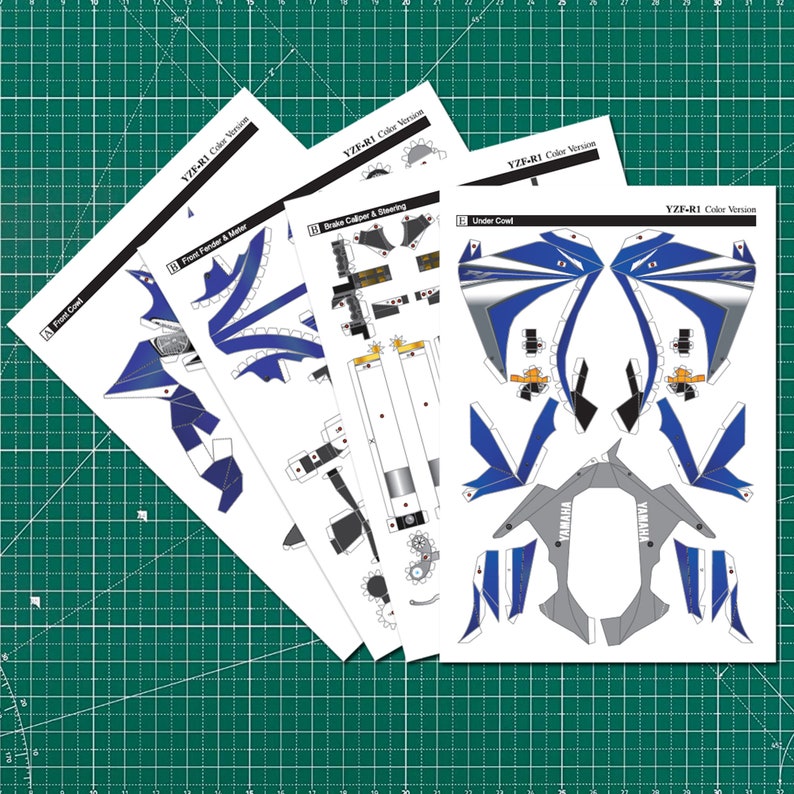Yamaha YZF-R1-US Realistic Papercraft 3D Paper Model, Motorcycle, Paper ...