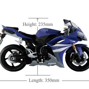 Yamaha YZF-R1-US Realistic Papercraft 3D Paper Model, Motorcycle, Paper ...