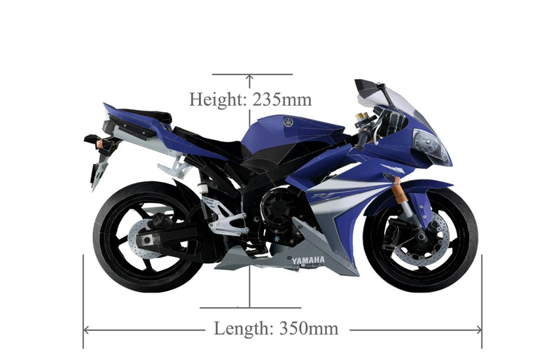 Yamaha YZF-R1-US Realistic Papercraft 3D Paper Model, Motorcycle, Paper ...