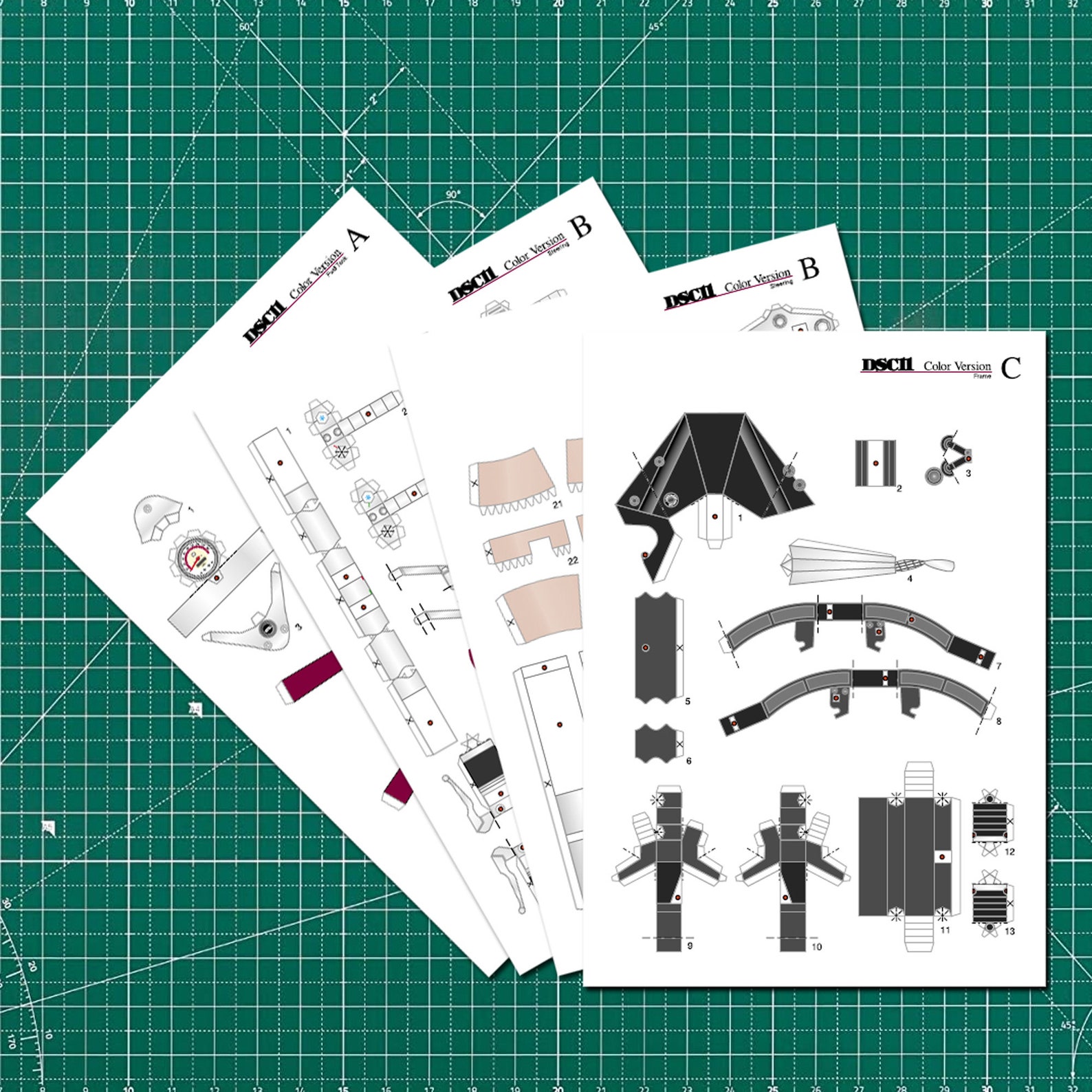 Yamaha DSC11 Realistic Papercraft, 3D Paper Model, Motorcycle, Paper ...