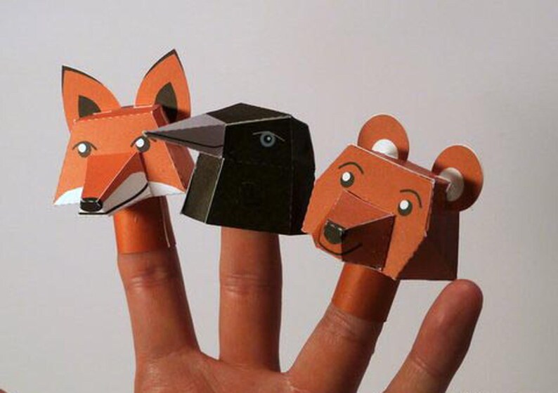 Finger Puppet, Papercraft, 3D Paper Model, Animal, Zoo, Paper Craft ...