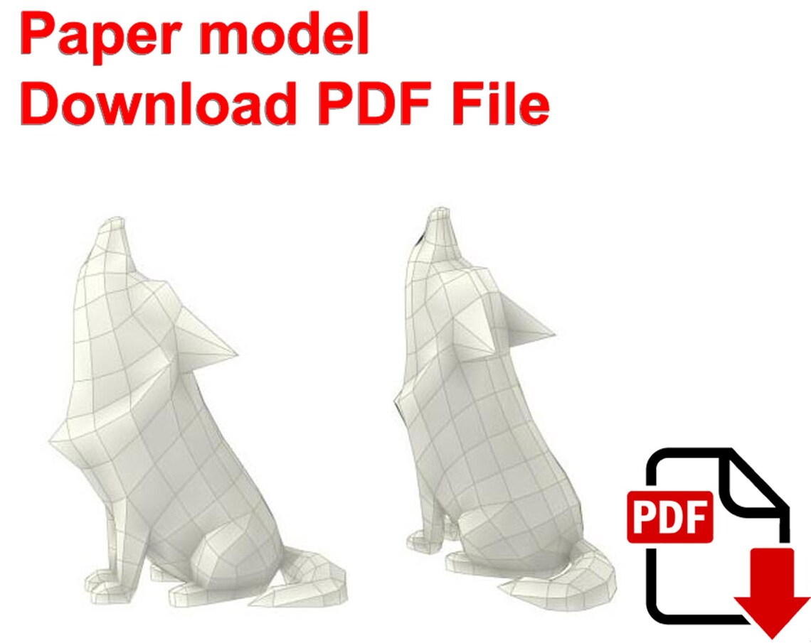 Lobo, PaperCraft, modelo de papel 3D, animal, zoológico, artesanía de ...
