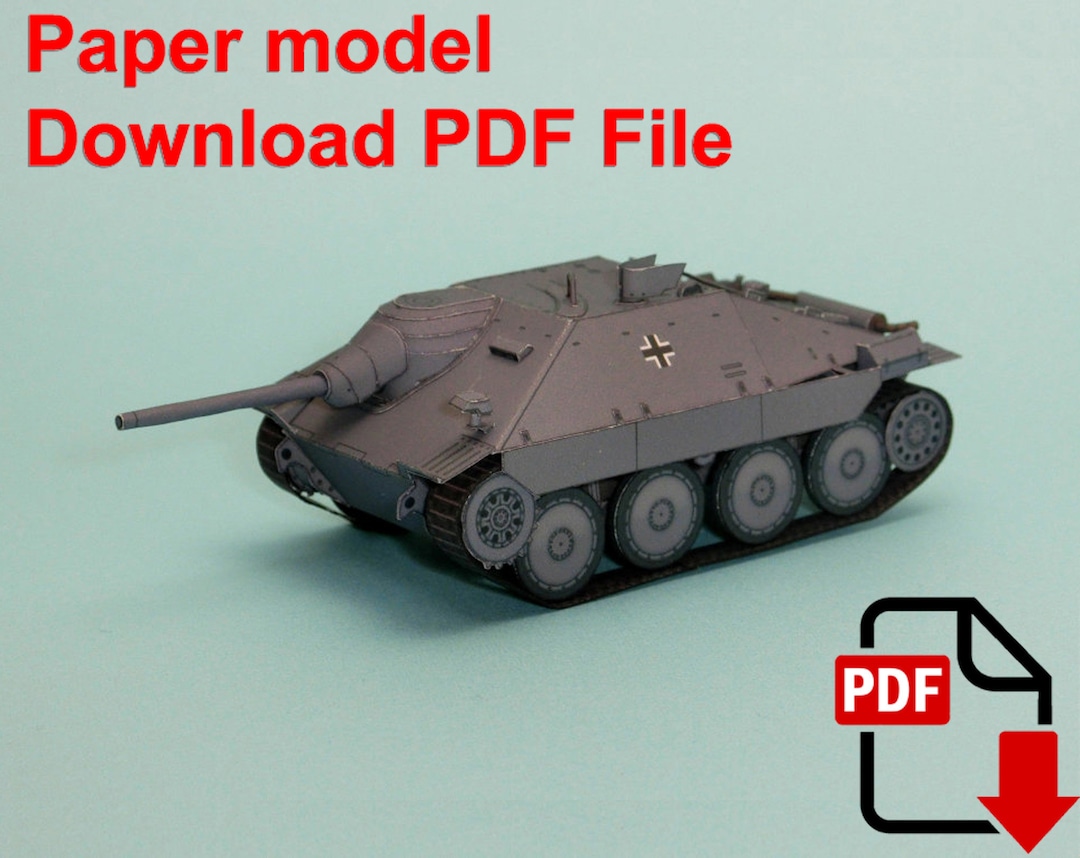 Jagdpanzer 38(T) Hetzer, Papercraft, 3D Paper Model, Soldier, Tank ...