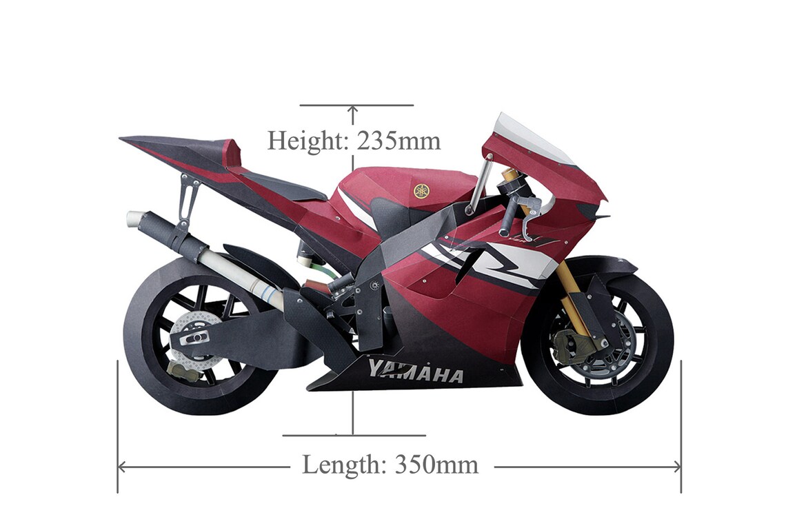 Yamaha YZR-M1 Realistic Papercraft 3D Paper Model, Motorcycle, Paper ...