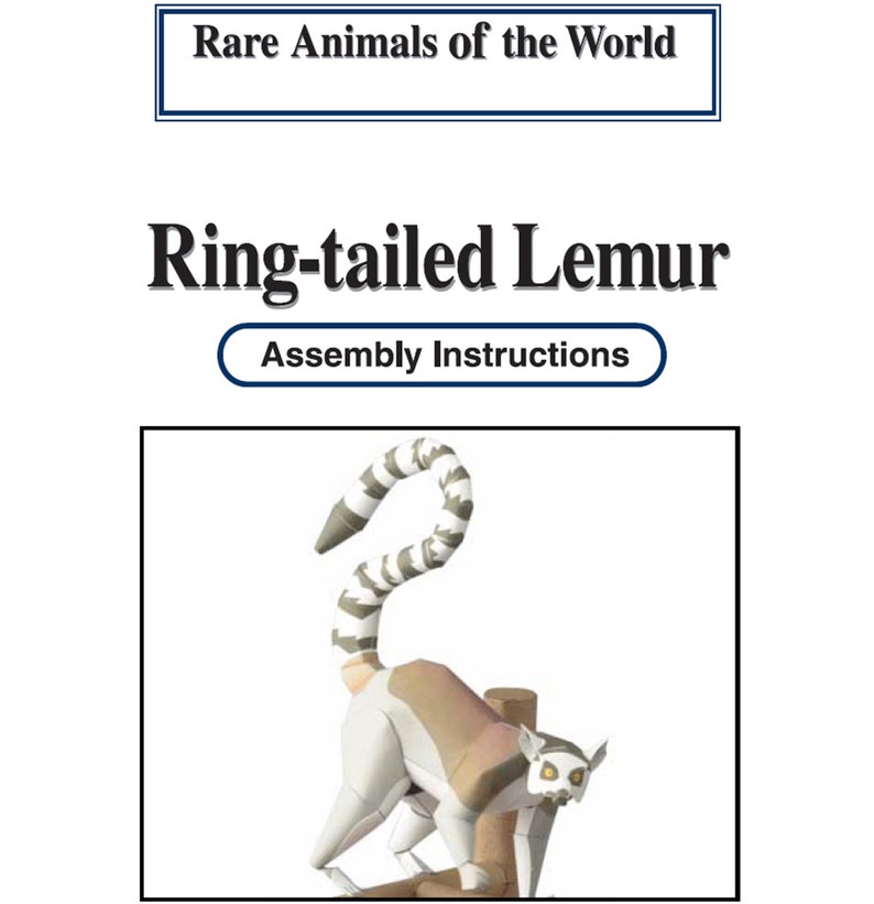 Ring-tailed Lemur, Papercraft, 3D Paper Model, Animal, Zoo, Paper Craft ...
