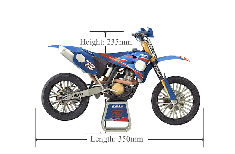 Yamaha YZ450FM Realistic Papercraft 3D Paper Model, Motorcycle, Paper ...