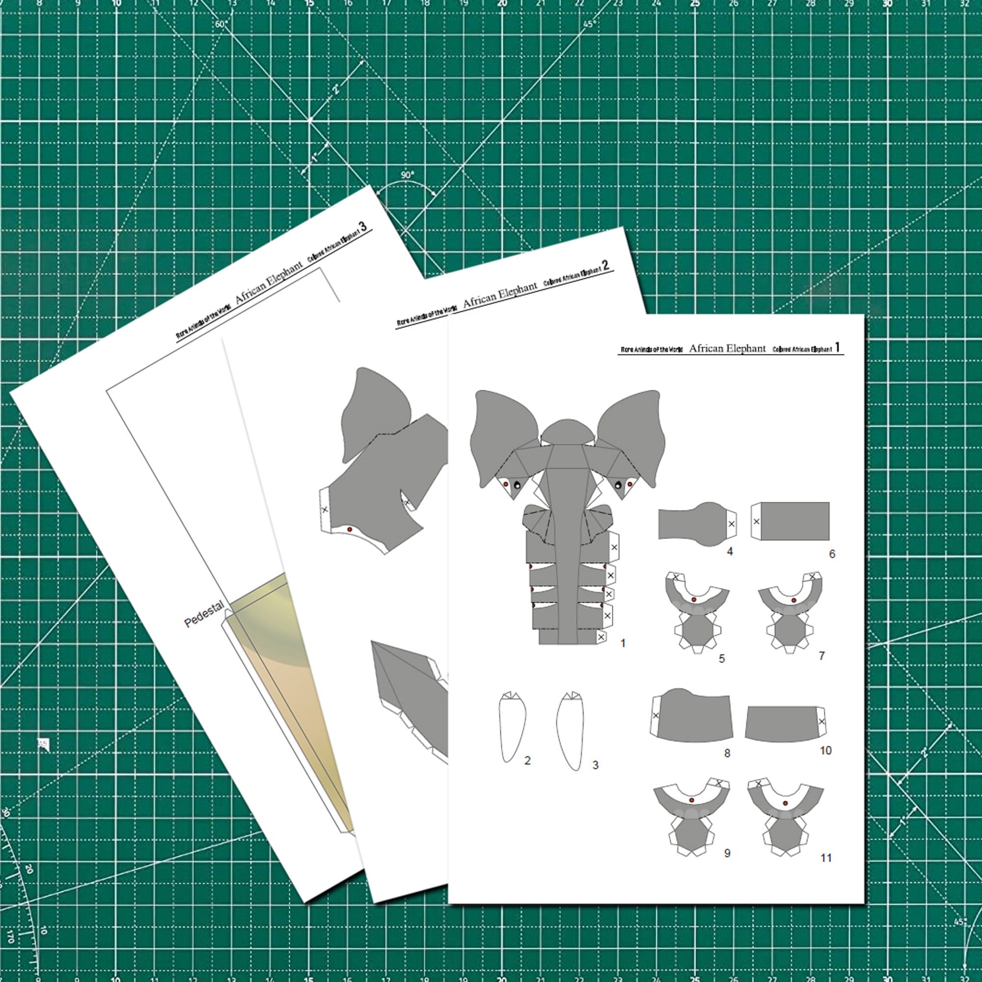 African Elephant, Papercraft, 3D Paper Model, Animal, Zoo, Paper Craft ...