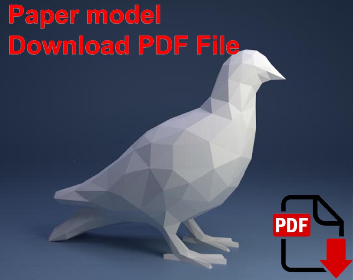 Pigeon, Papercraft, 3D Paper Model, Animal, Zoo, Paper Craft, Template ...