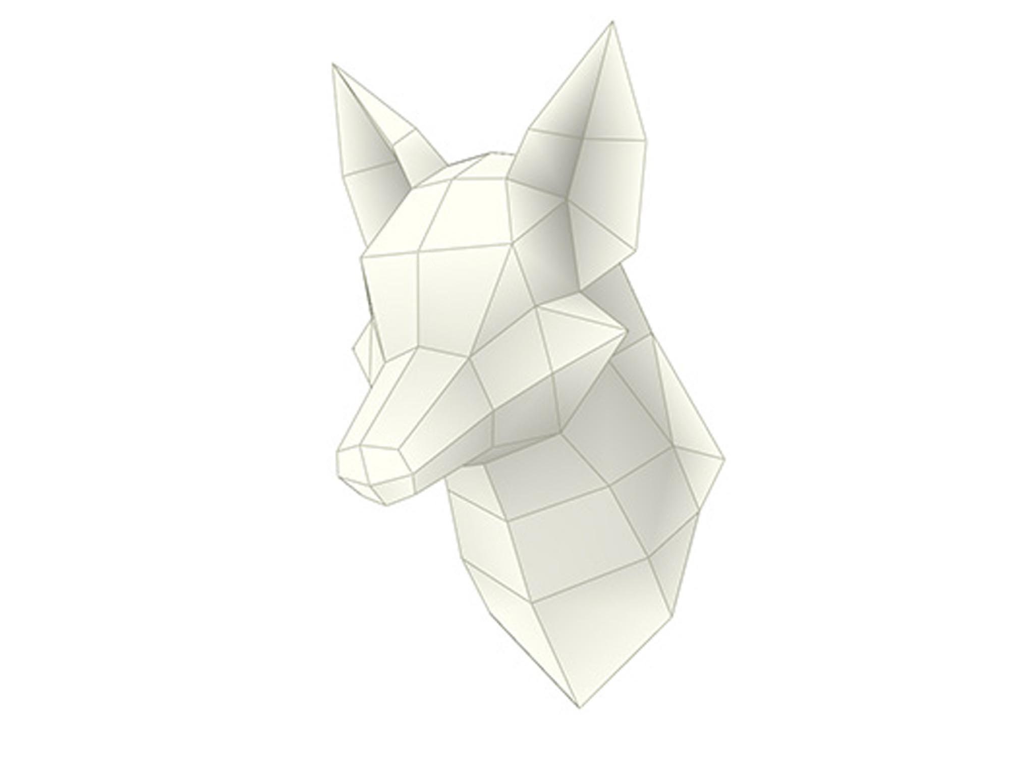 Fox Head, Papercraft, 3D Paper Model, Animal, Zoo, Paper Craft ...