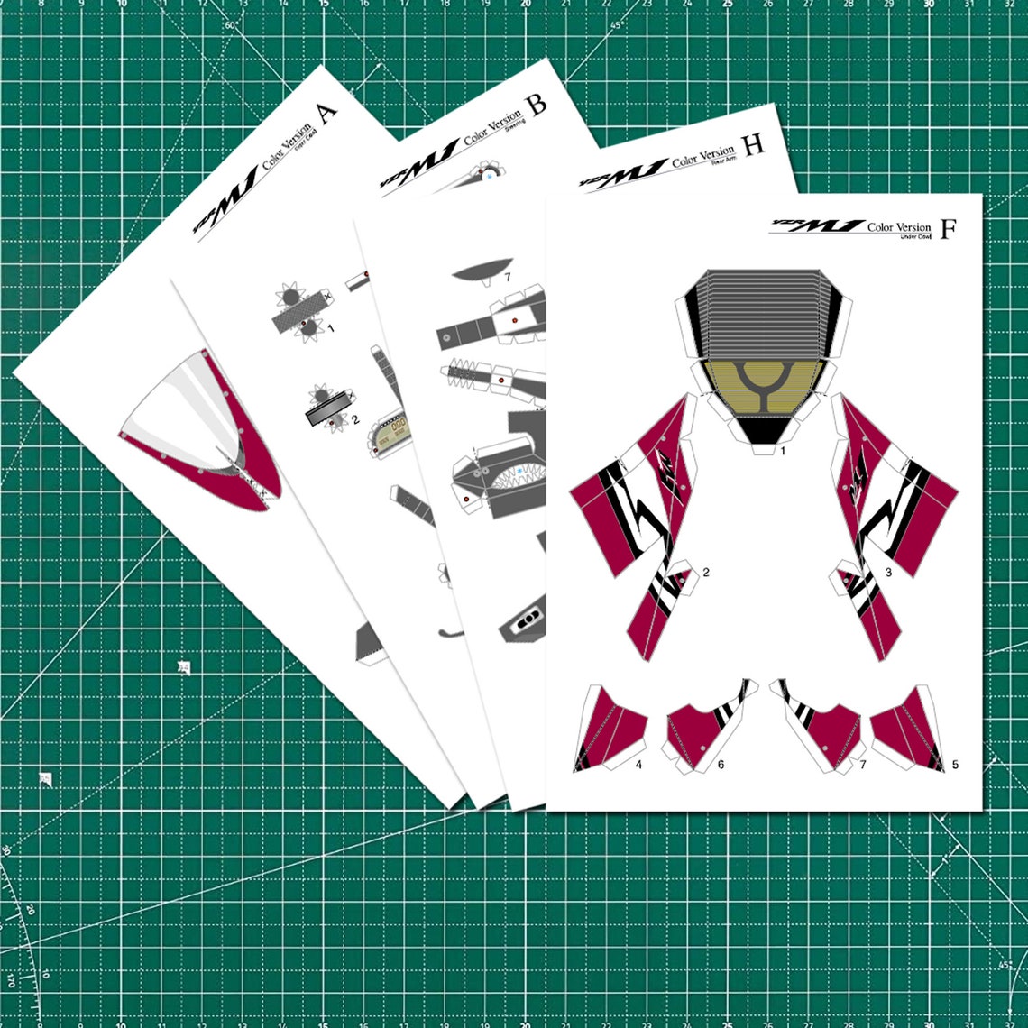 Yamaha YZR-M1 Realistic Papercraft 3D Paper Model, Motorcycle, Paper ...